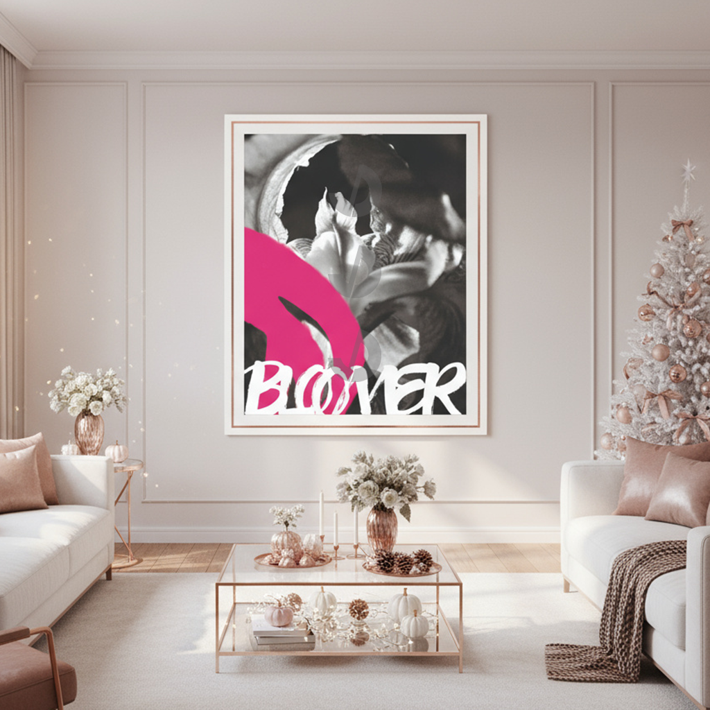 Bloomer pink graffiti digital poster for modern wall decor - Julieth ...